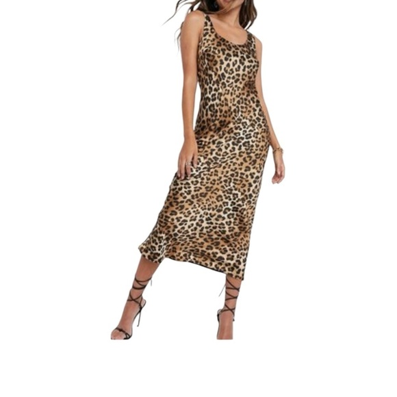 ASOS | Dresses | Asos Leopard Print Midi Satin Slip Dress | Poshmark